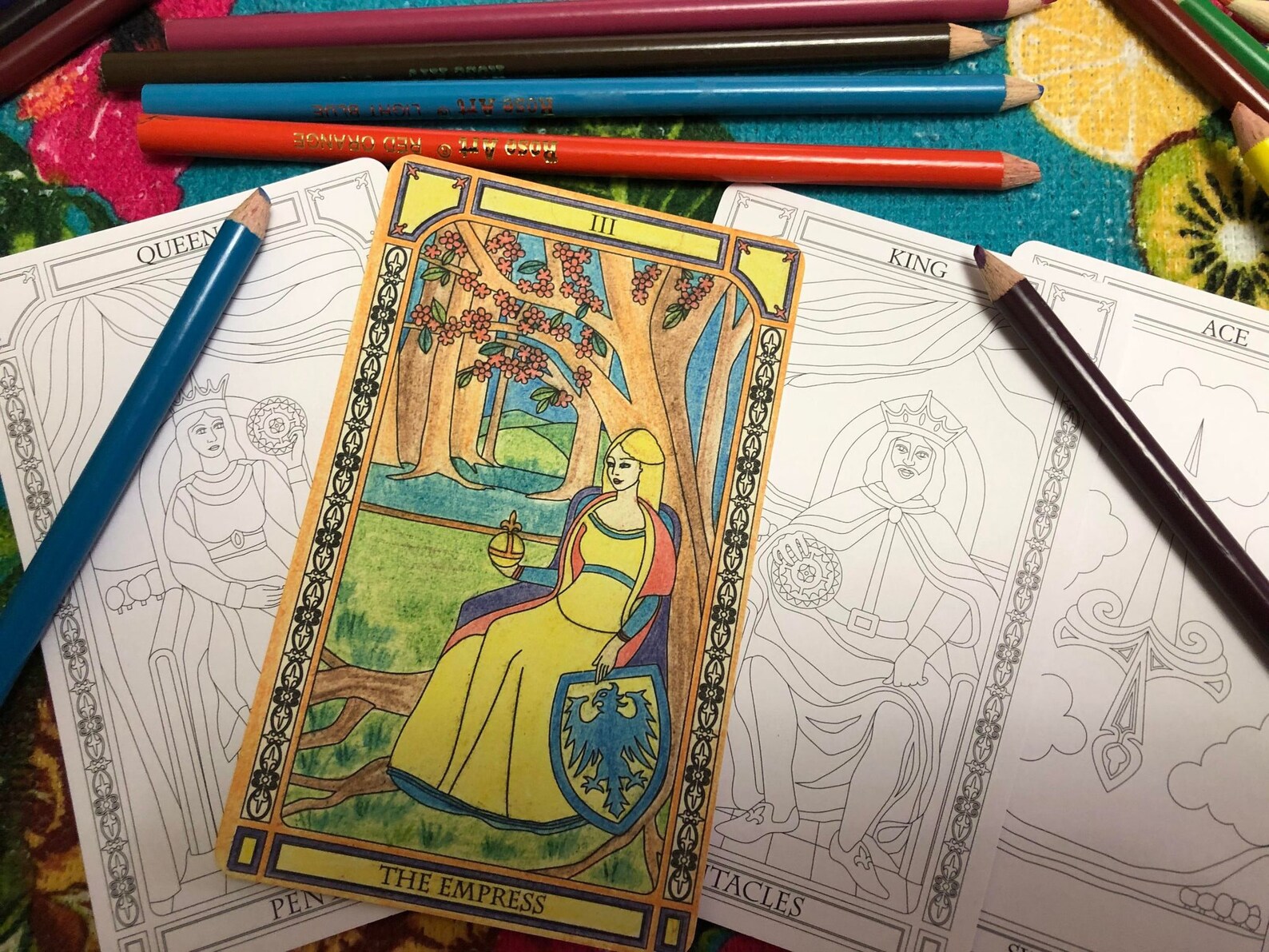 Color Your Own Tarot Cards, PDF Tarot Coloring, Printable Tarot Color ...