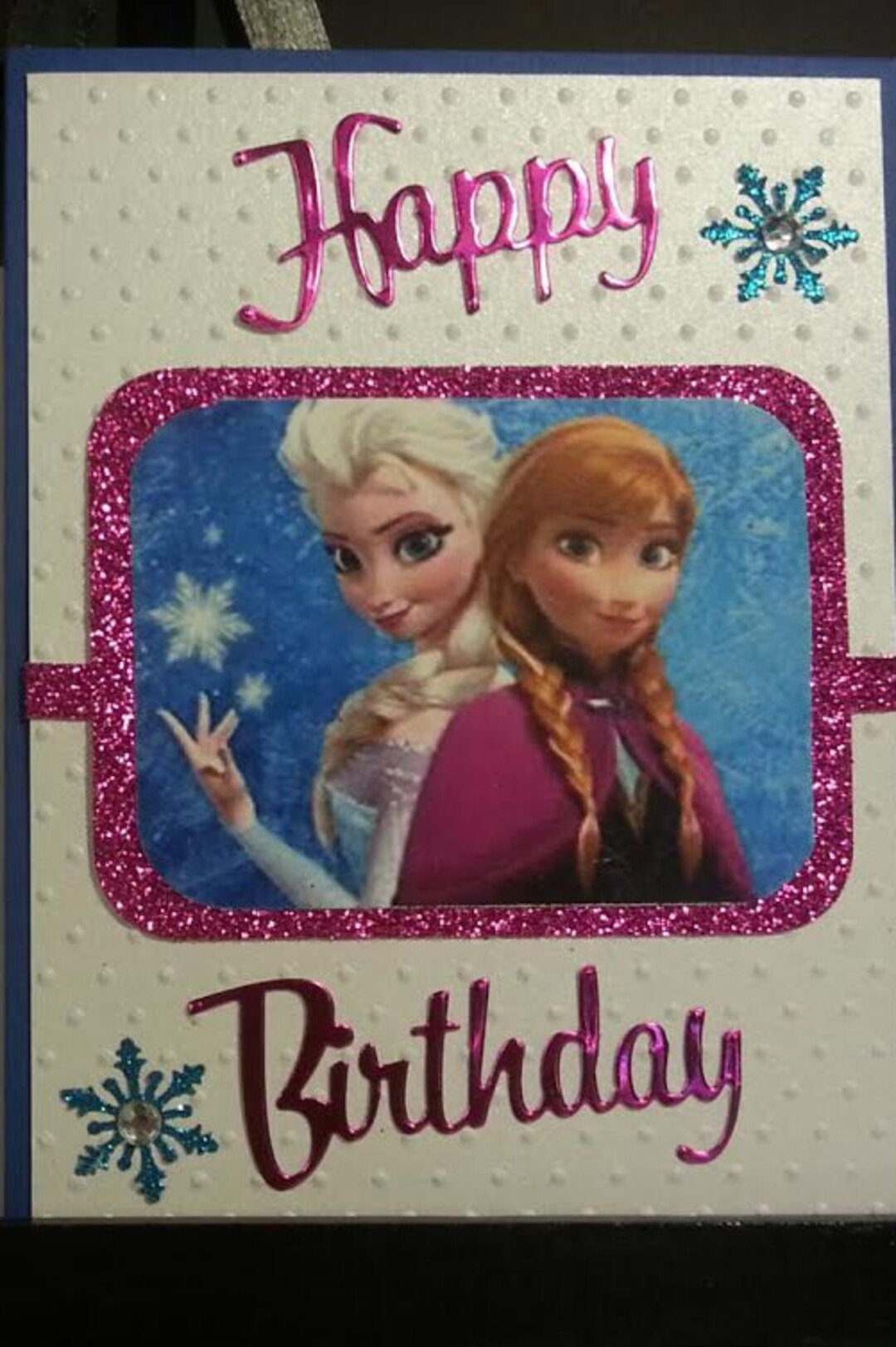 Handmade Elsa and Anna Birthday Card - Etsy