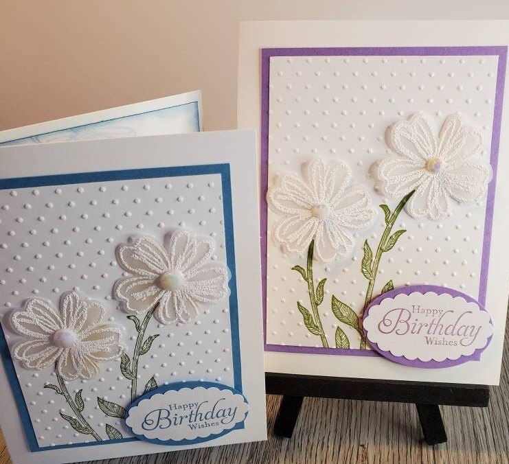 Handmade Heat Embossed Daisy Card - Etsy