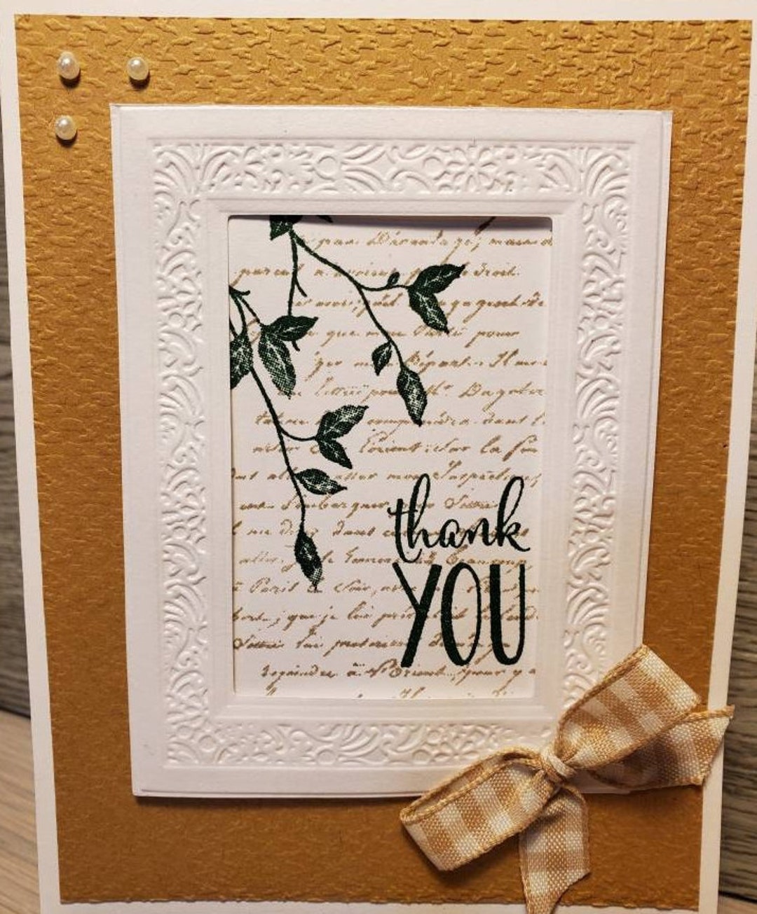 Handmade Thank You Card - Etsy