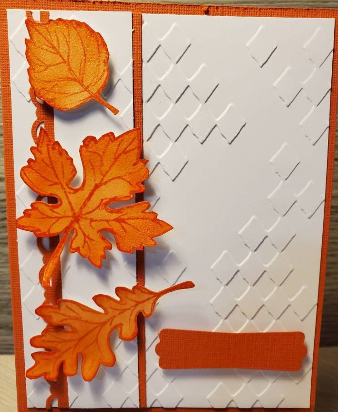 Handmade Masculine Card - Embossed Fall Leaves Card - Stampin Up - Etsy