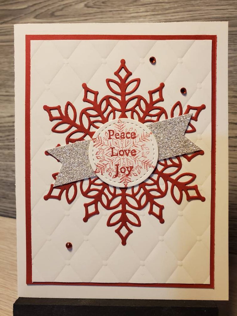 Handmade Christmas Snowflake Card - Etsy