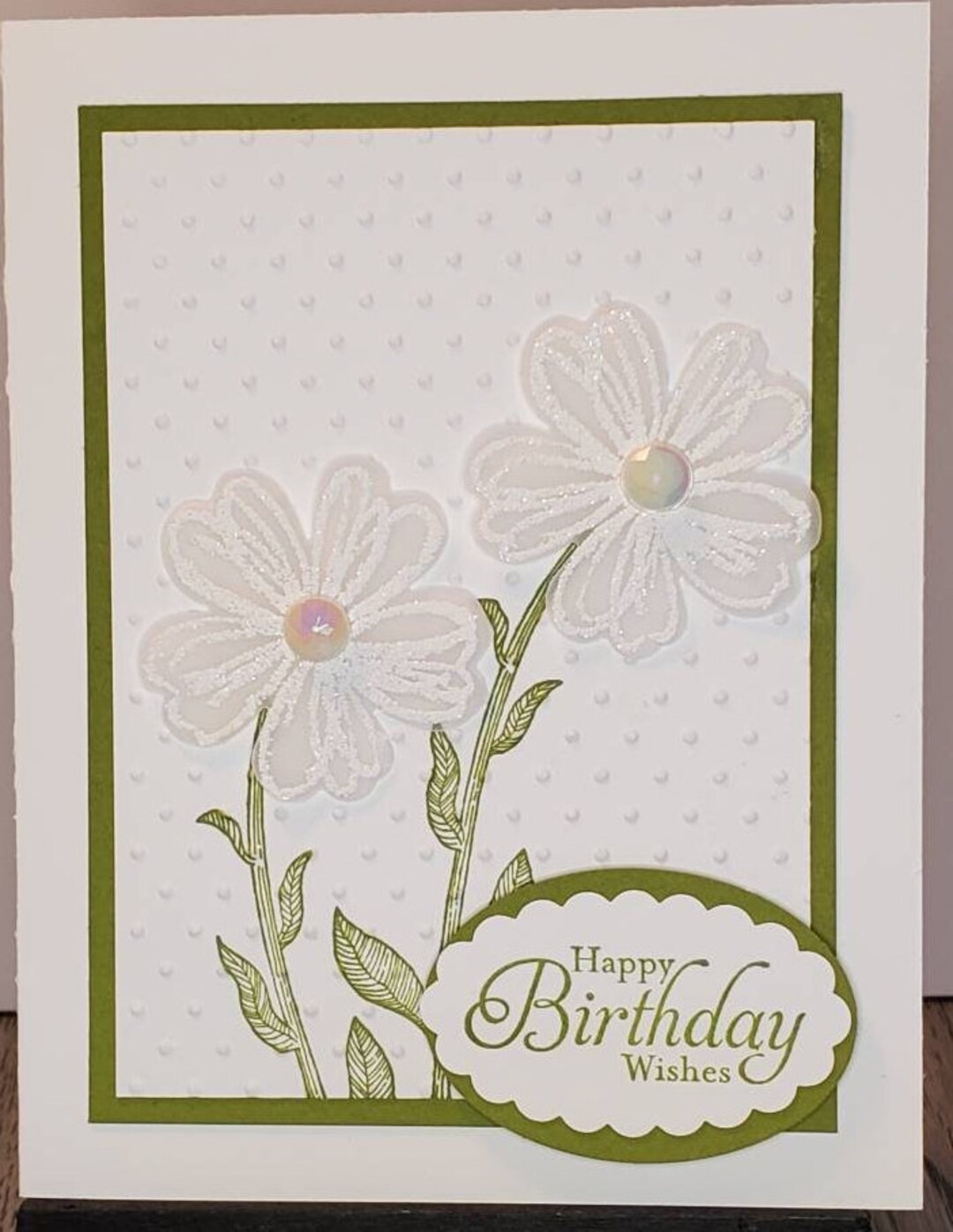 Handmade Heat Embossed Daisy Card - Etsy