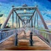 Faust Bridge Painting, Hand Signed Art Print of Historic New Braunfels ...