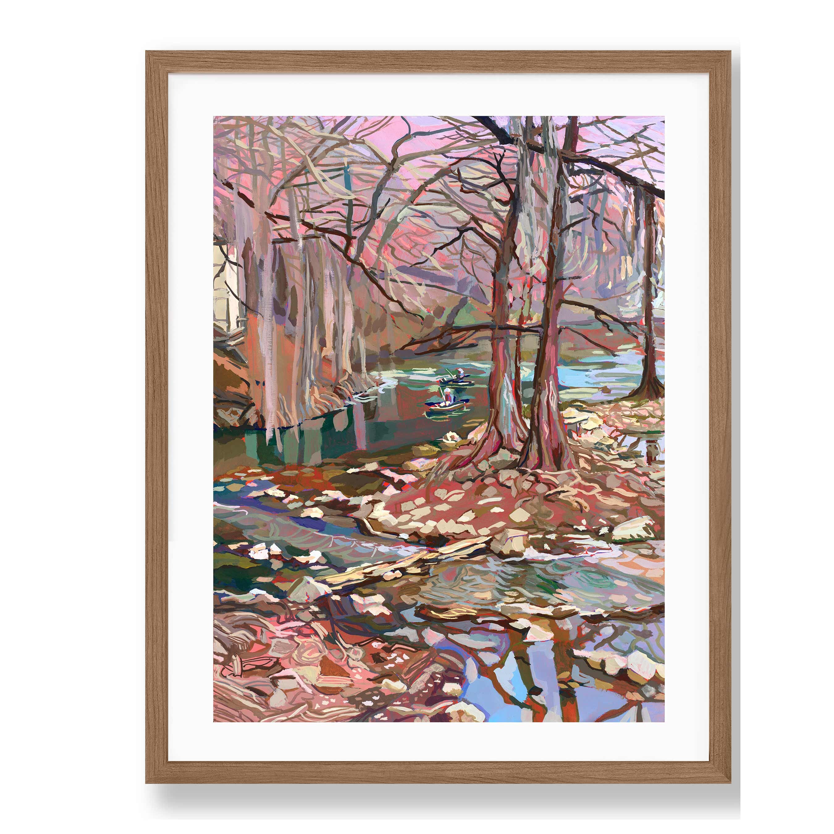 Large Texas River Art Print, Guadalupe River Print of Gouache Painting ...