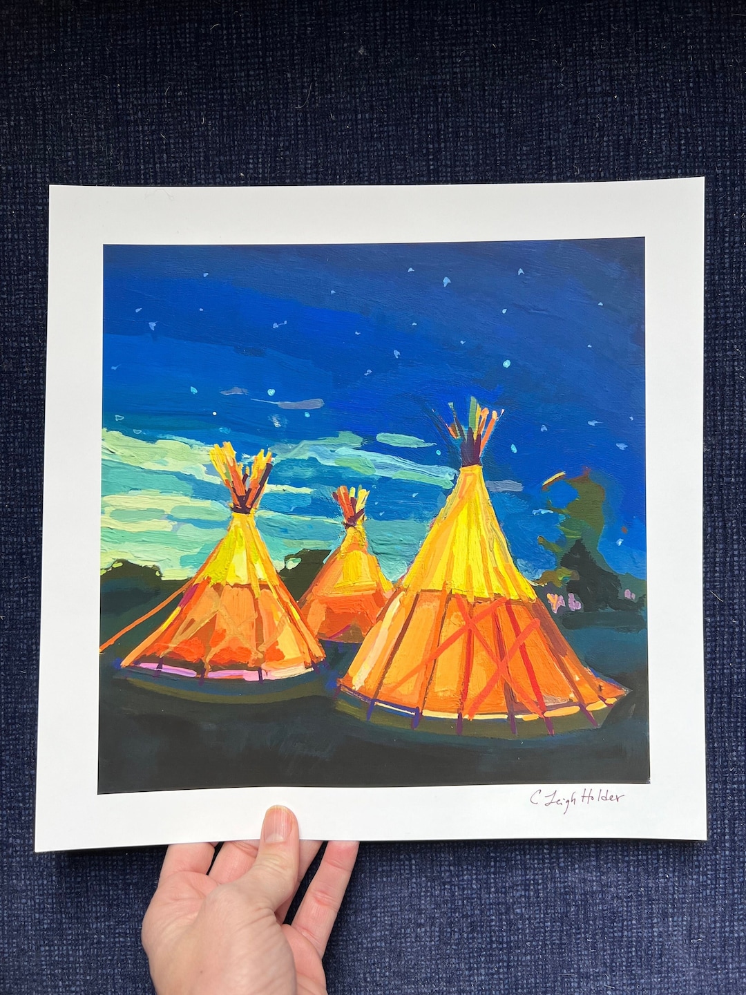 Marfa Texas Teepee Fine Art Print, El Cosmico Night Sky - Etsy