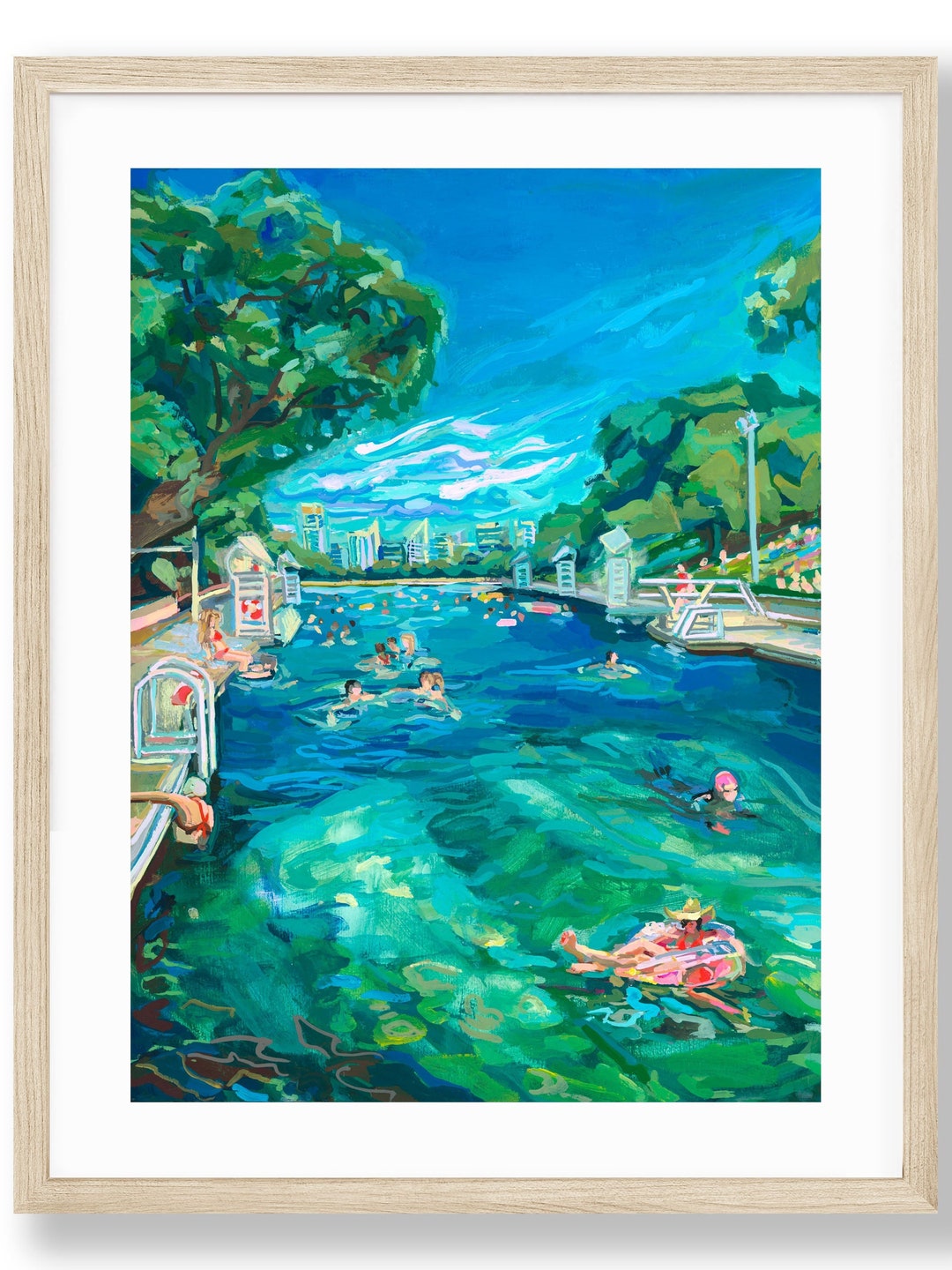 Austin Art Print - Barton Springs Pool at Zilker Park | Archival Print ...