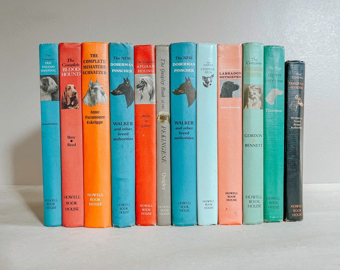 Vintage Dog Breed Books | Vintage Book Decor | Dog Books | Pet Books ...