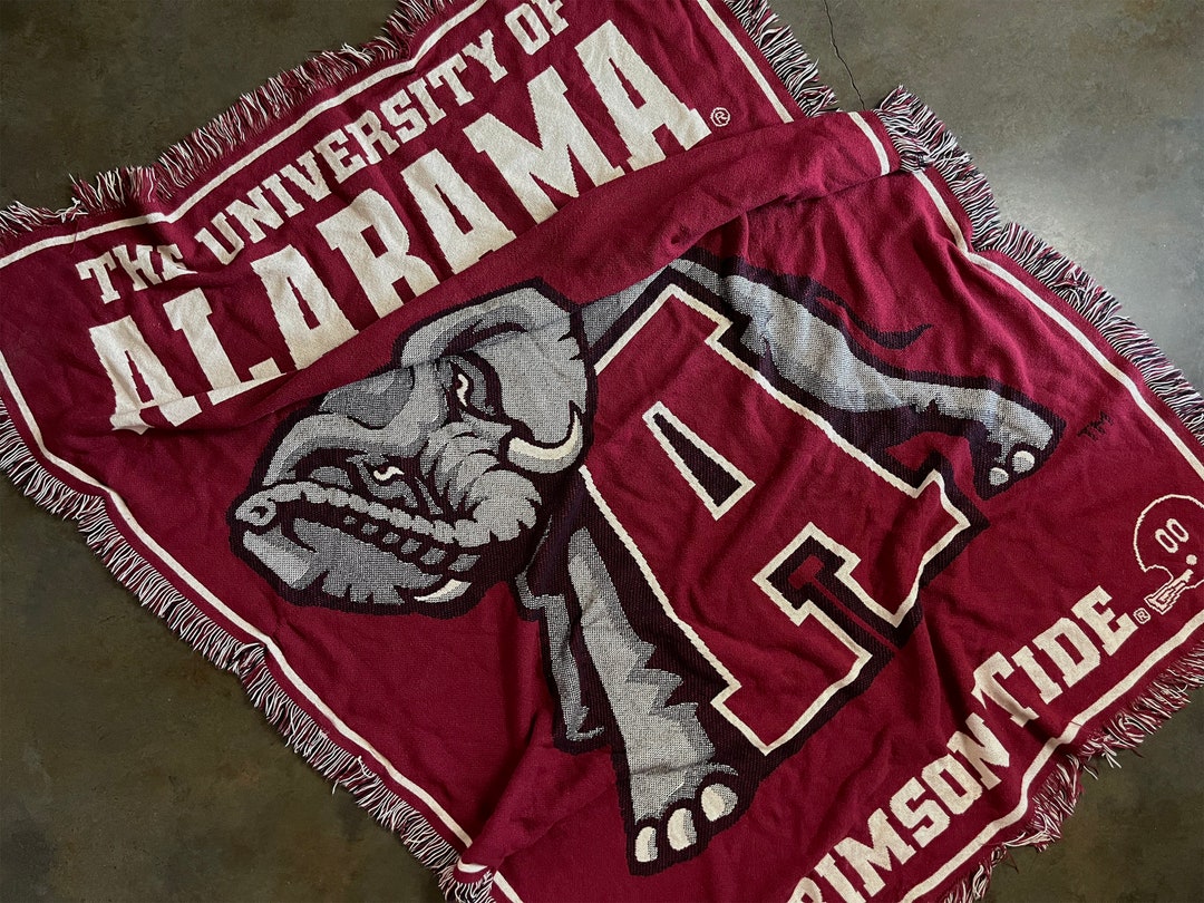 90s Vintage Alabama Crimson Tide Tapestry Blanket Roll Tide - Etsy