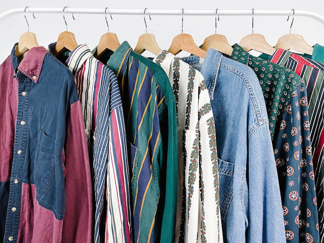 Vintage Long Sleeve Button Down Shirts | 80s 90s Retro Styles | Button ...