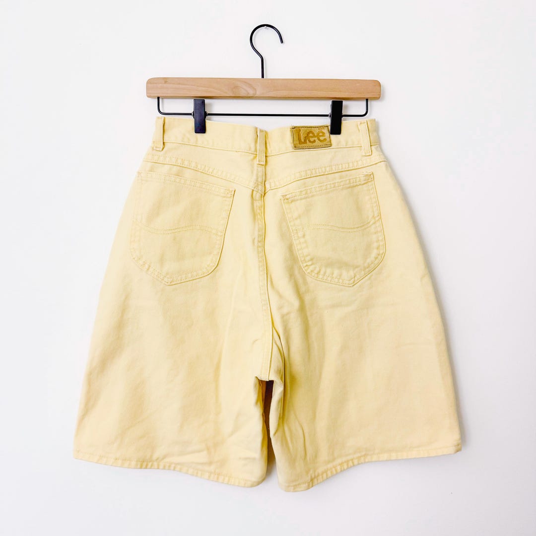 90s Vintage Butter Yellow Lee High Waisted Shorts | Jorts Style - Etsy