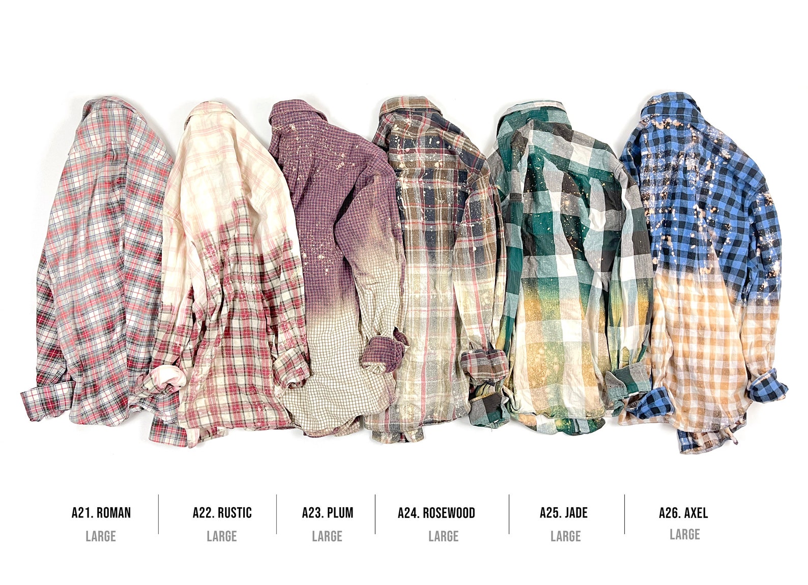 Vintage Distressed Bleach Flannel Shirts | Etsy