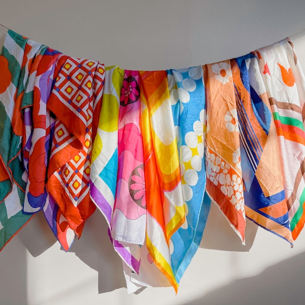 Silk Scarf Vintage - Etsy