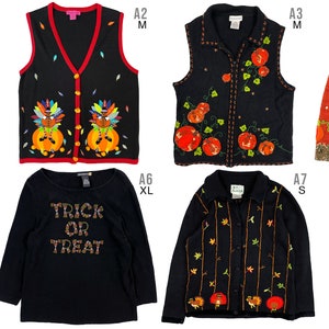 Vintage Ugly Halloween Sweaters All Sizes Tacky Halloween Sweaters Fall ...