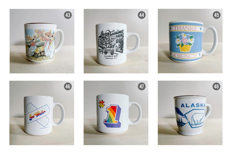 Vintage Coffee Mugs Coffee Cups Retro Kitchen Gift Ideas - Etsy