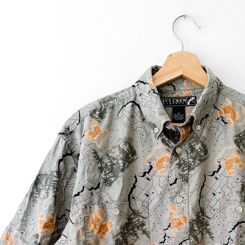 Vintage Ivy Crew Explorer USA Map Button Down Shirt - Etsy