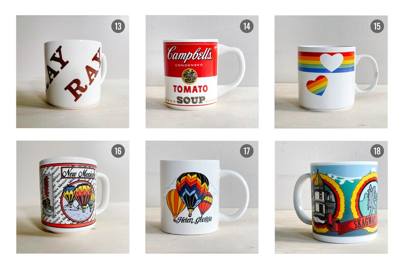 Vintage Coffee Mugs Coffee Cups Retro Kitchen Gift Ideas - Etsy