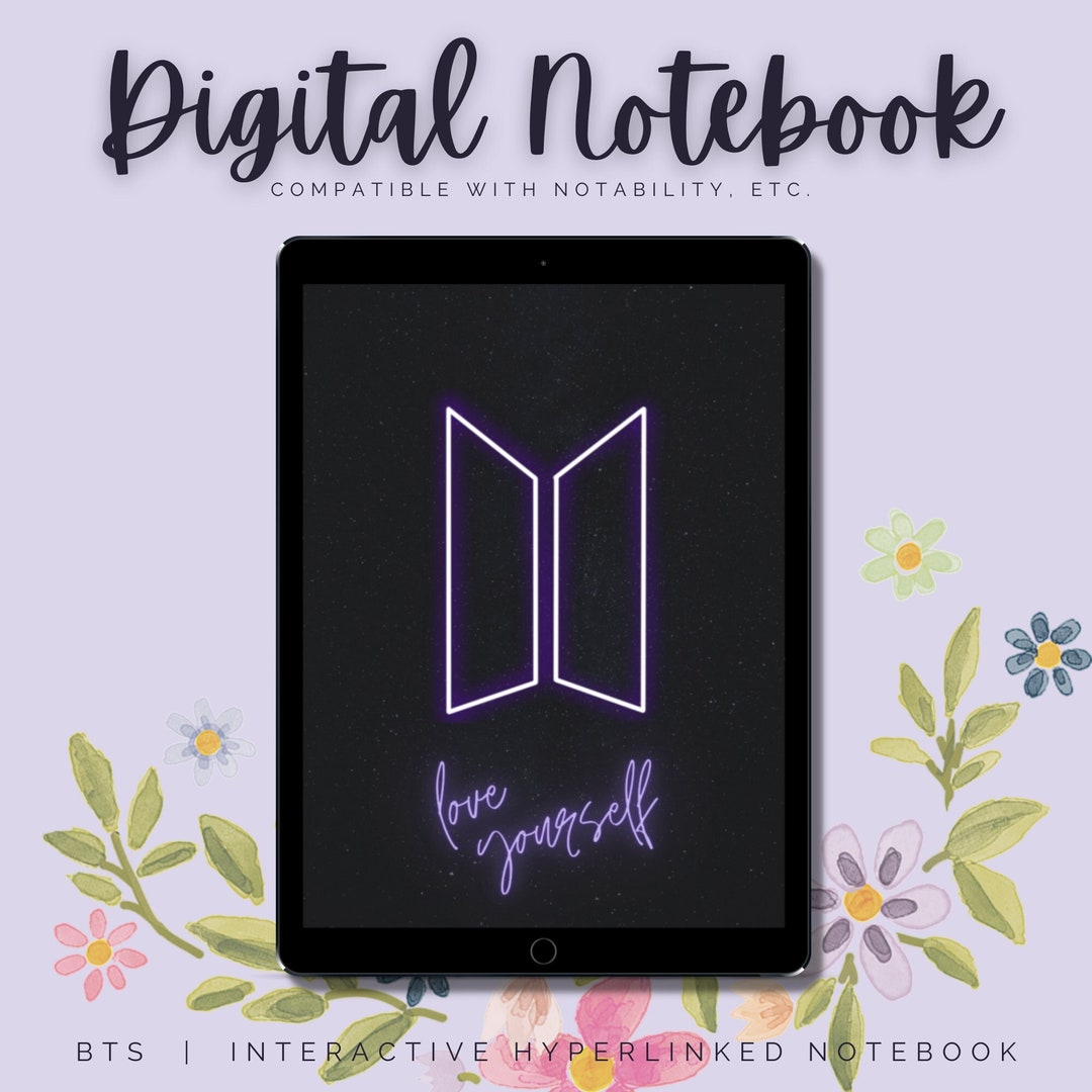BTS Digital Notebook | Digital Download | BTS Inspired | Hyperlinked ...