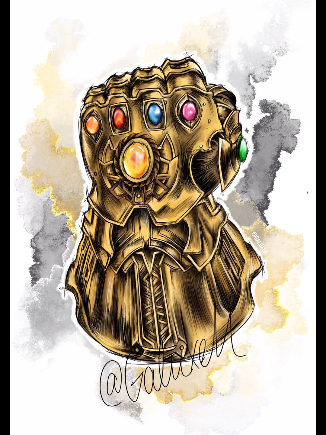 Watercolour Infinity Gauntlet Fanart A5 A4 3A3 - Etsy
