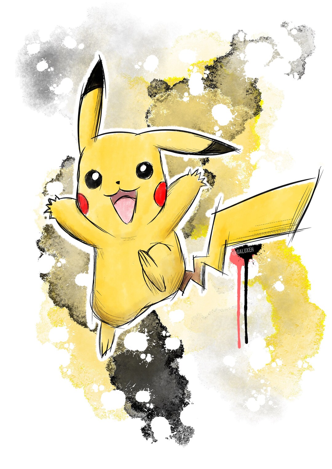 Pikachu A5 Pokemon Watercolour Print - Etsy