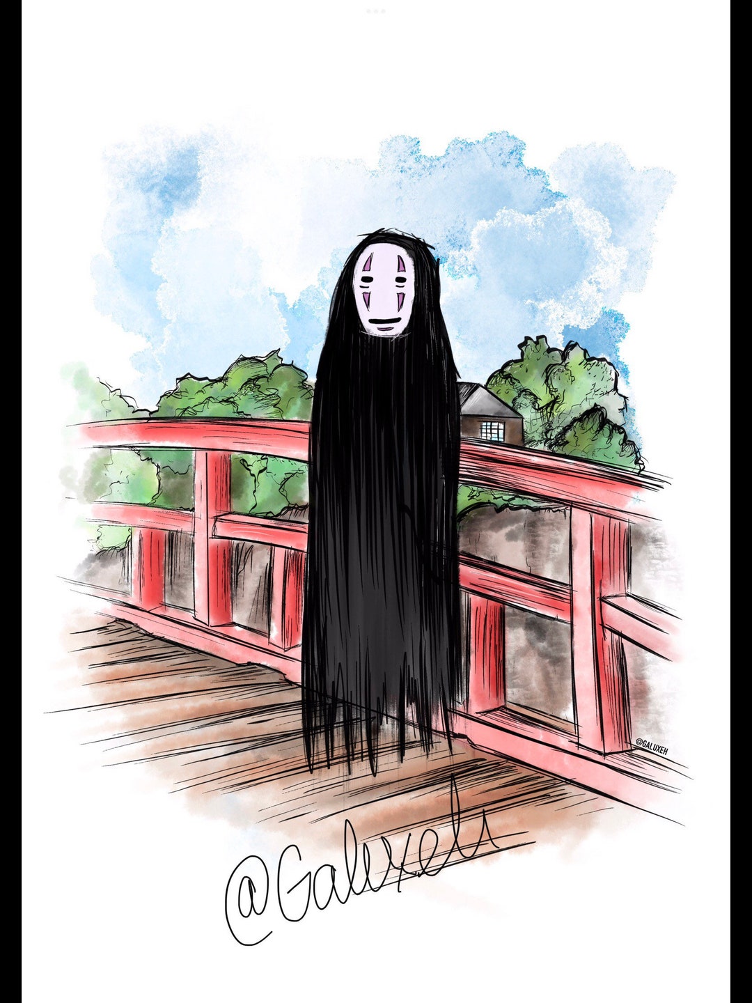 NO FACE Gibli Inspired Print A4 A3 - Etsy