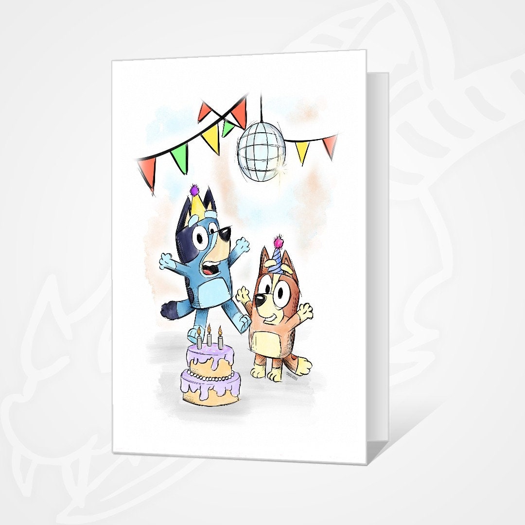 Bluey Birthday Card A6 With Envelope - Etsy Australia