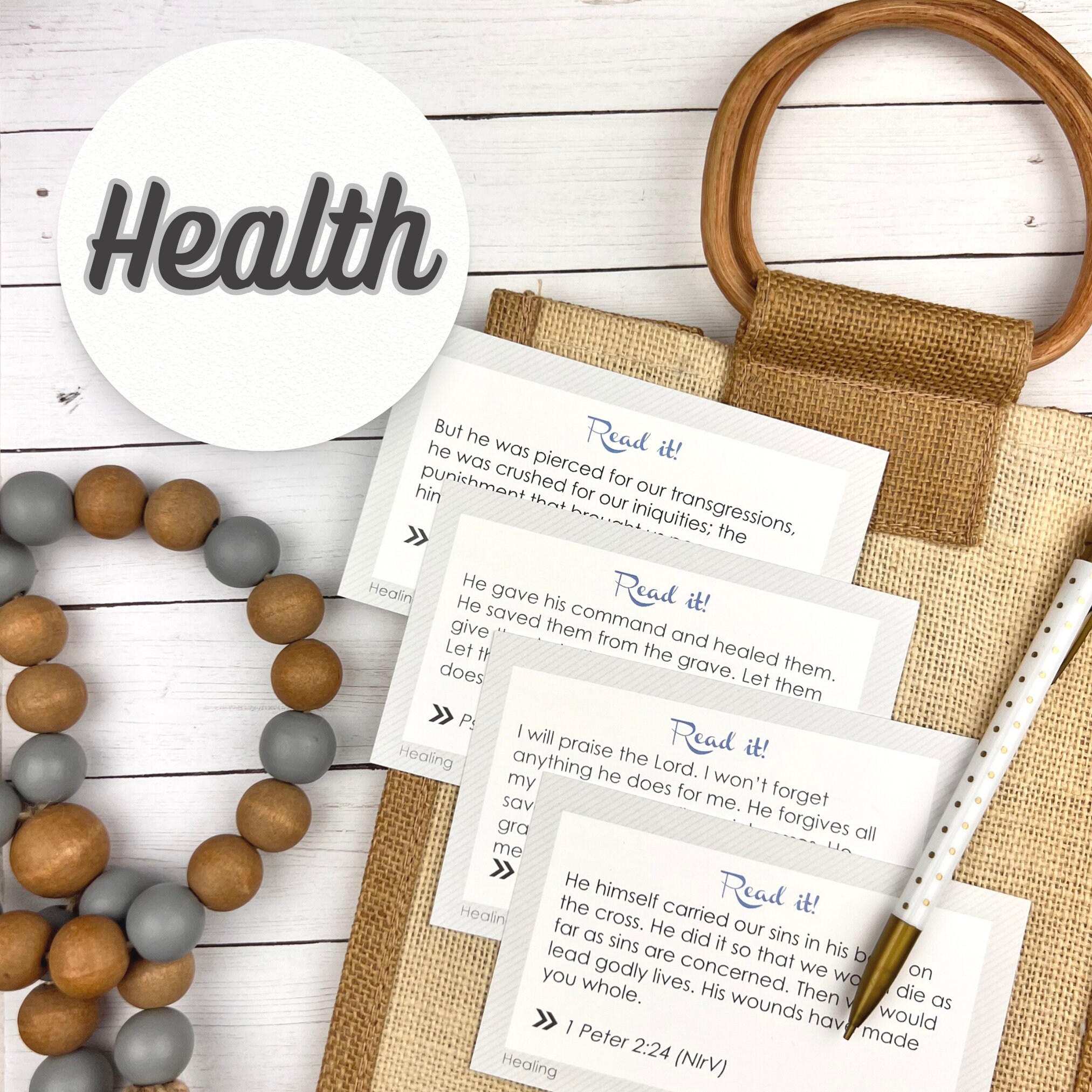 4 Scripture Cards - Prayer Cards on Health and Healing - Etsy