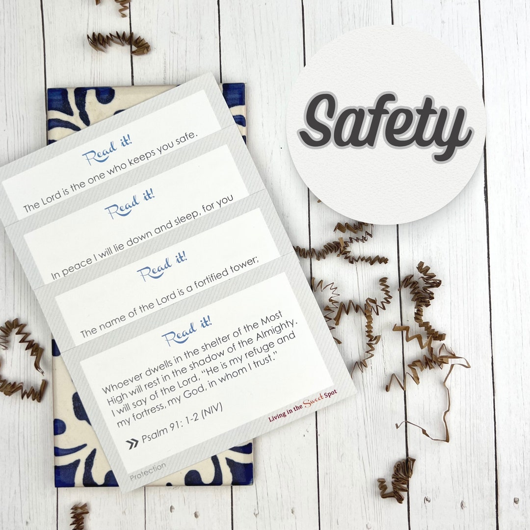4 Scripture Cards - Prayer Cards on Safety - Protection - Etsy
