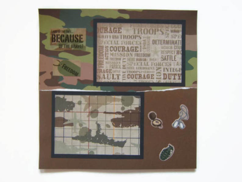 Army Scrapbook Pages Premade Army Layout Military Pages - Etsy