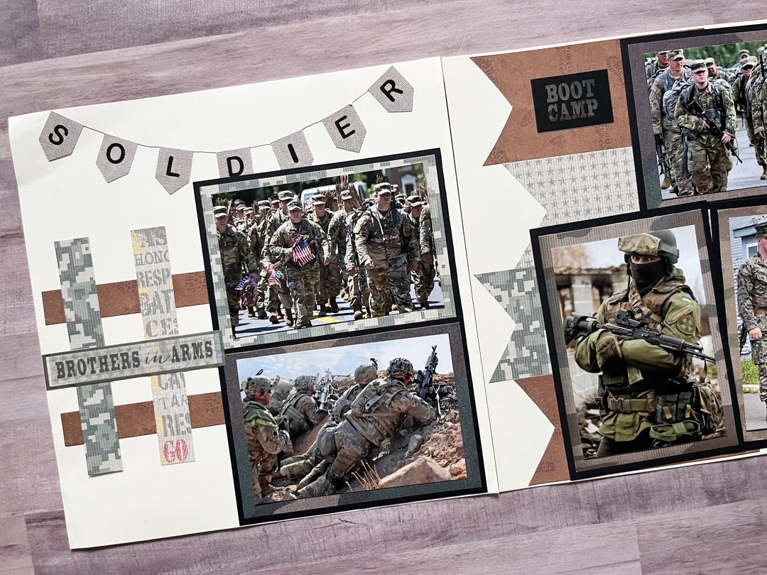 Army Scrapbook Pages - Premade Army Layout - Military Pages - Premade ...