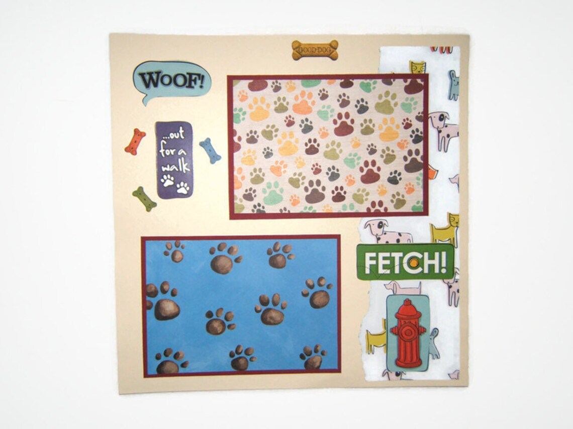 Dog Pages - Premade Dog Scrapbook Pages - Puppy Scrapbook Pages ...