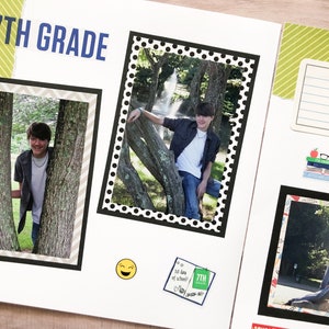 Seventh Grade Scrapbook Pages - Back to School Layout - Premade Seventh ...