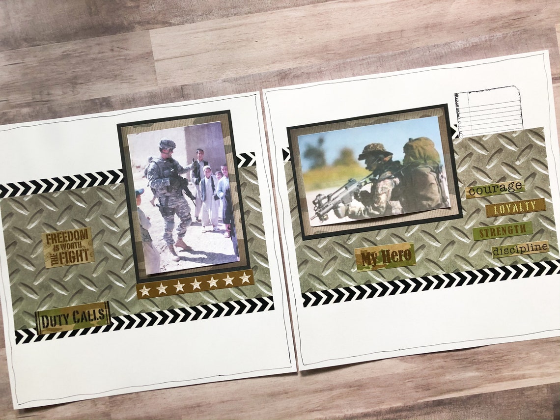Premade Army Scrapbook Pages Army Layouts Military Pages - Etsy