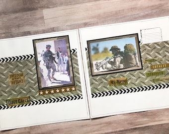 Army Scrapbook Layout Army Pages Military Pages Military Premade ...