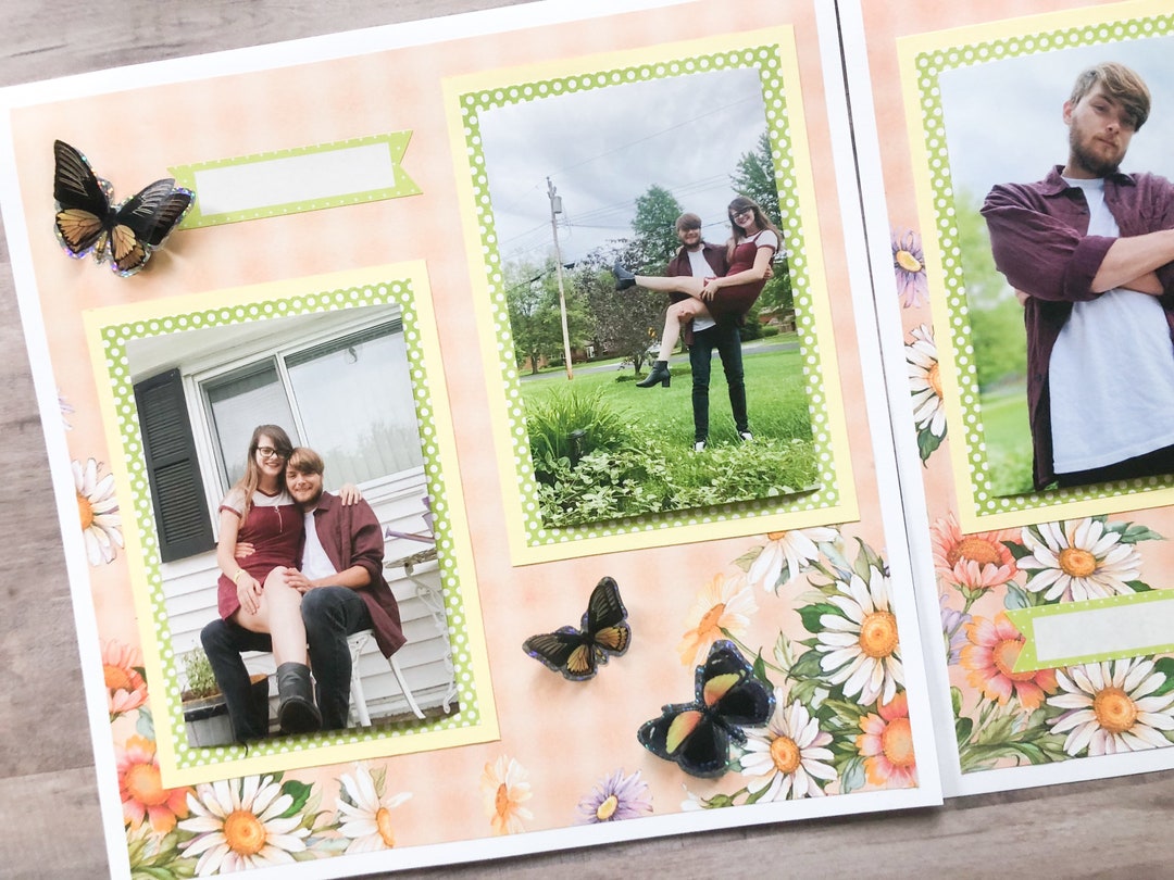 Butterfly Scrapbook Layouts - 12 by 12 Family Scrapbook Pages - Premade ...