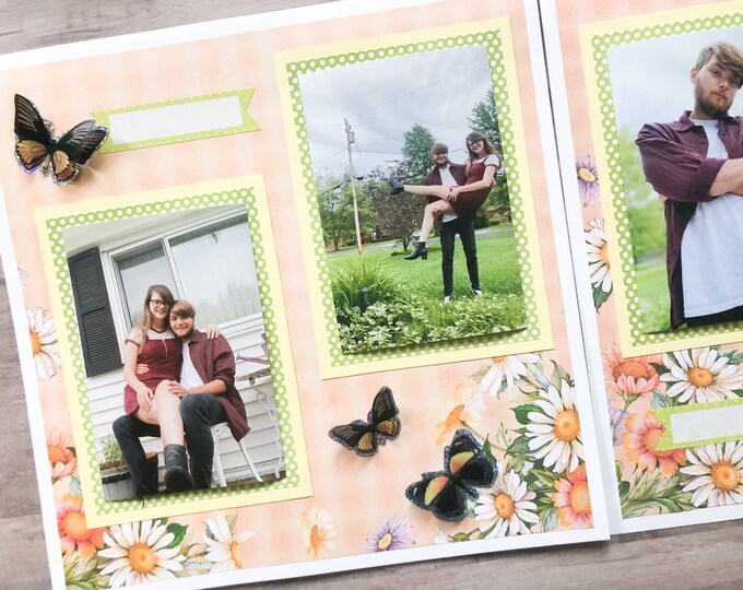 Butterfly Scrapbook Layouts - 12 by 12 Family Scrapbook Pages - Premade ...