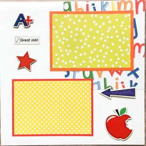 First Grade Scrapbook Pages - Back to School Layout - Premade First ...