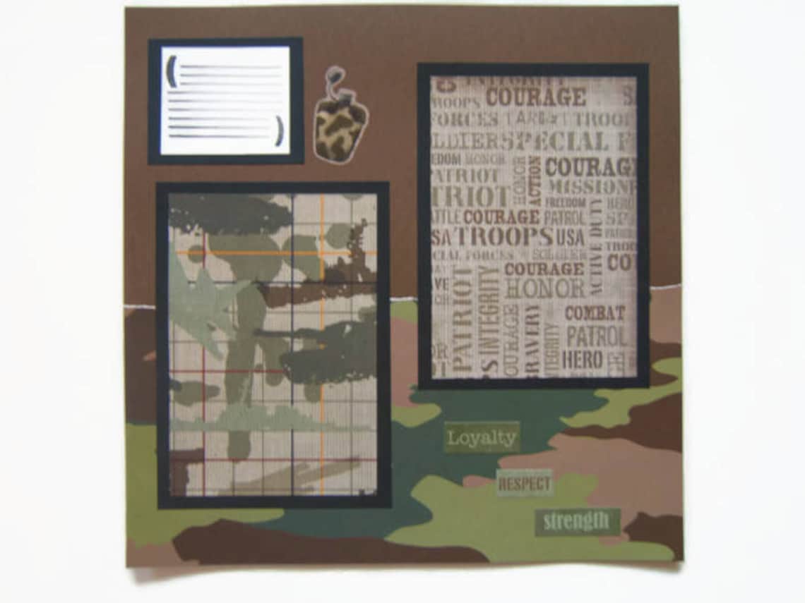 Army Scrapbook Pages Premade Army Layout Military Pages - Etsy