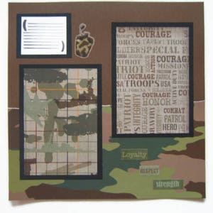 Army Scrapbook Pages - Premade Army Layout - Military Pages - Etsy