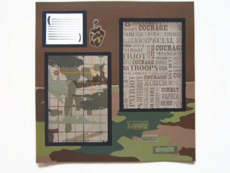Army Scrapbook Pages Premade Army Layout Military Pages - Etsy