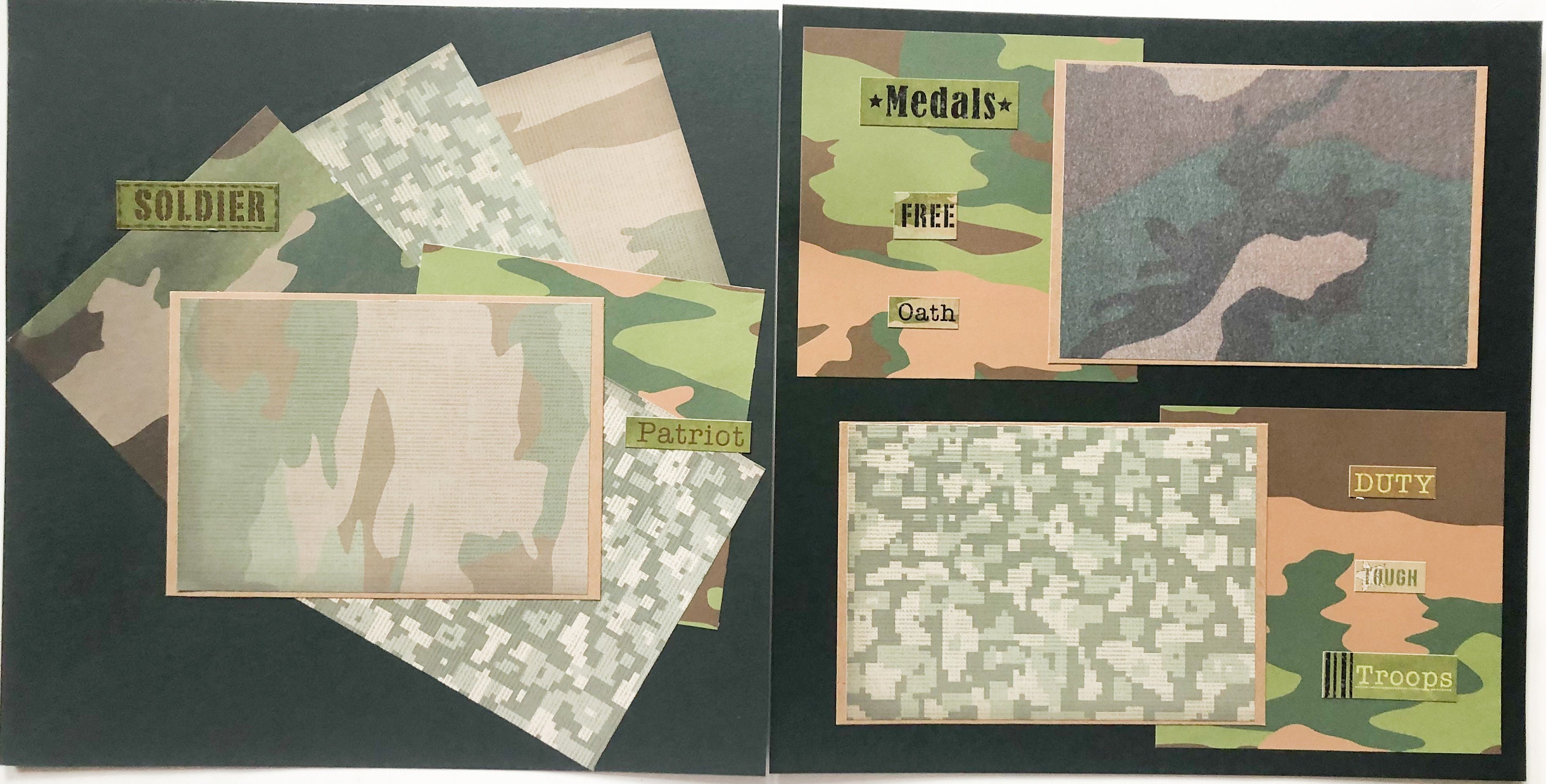 Army Scrapbook Pages Premade Army Layout Military Pages - Etsy