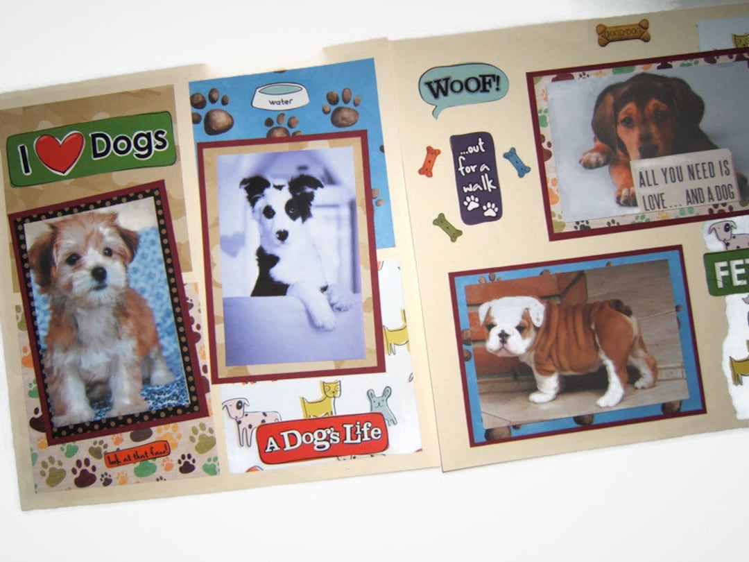 Dog Pages - Premade Dog Scrapbook Pages - Puppy Scrapbook Pages ...