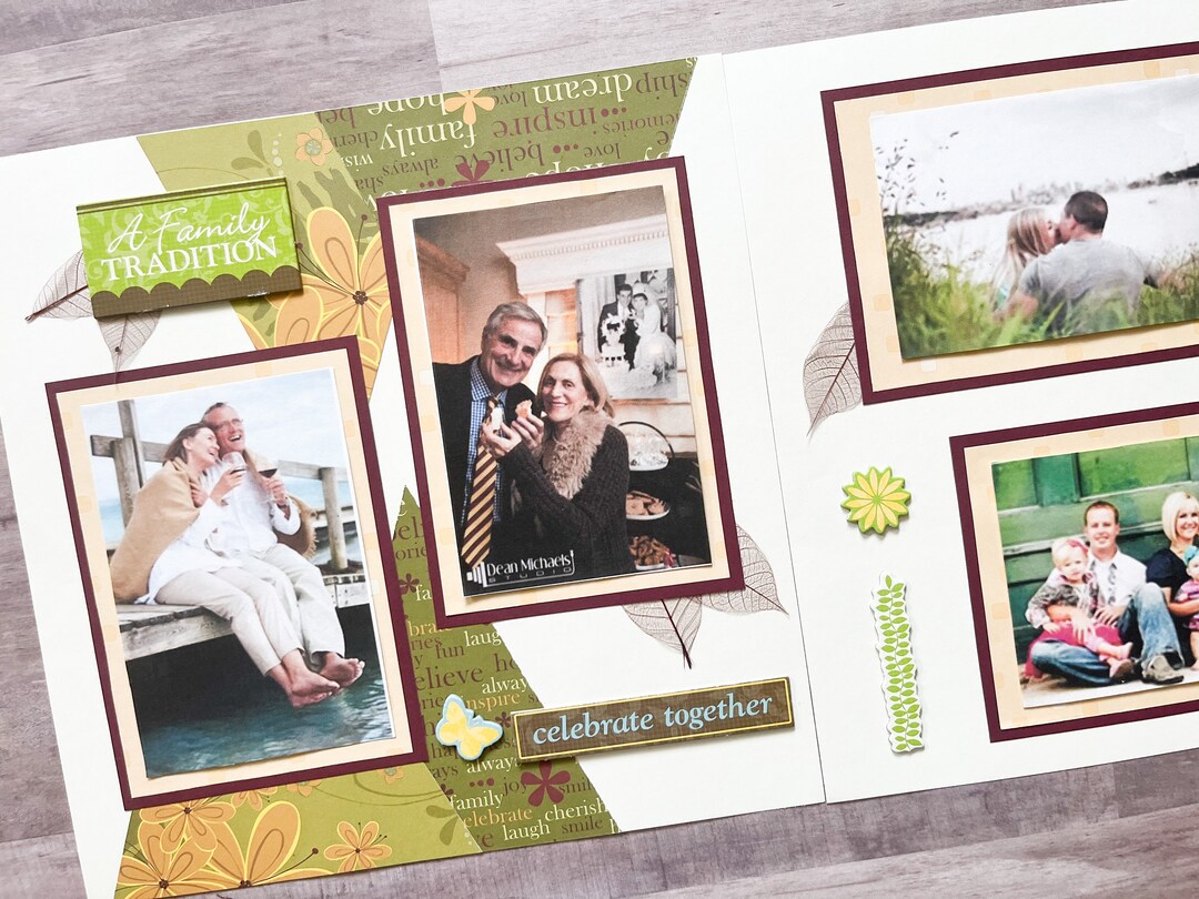 12 by 12 Family Scrapbook Layouts - Premade Family Scrapbook Pages ...