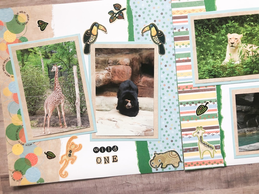 Premade Zoo Scrapbook Pages - Zoo Scrapbook Layouts - Premade Field ...