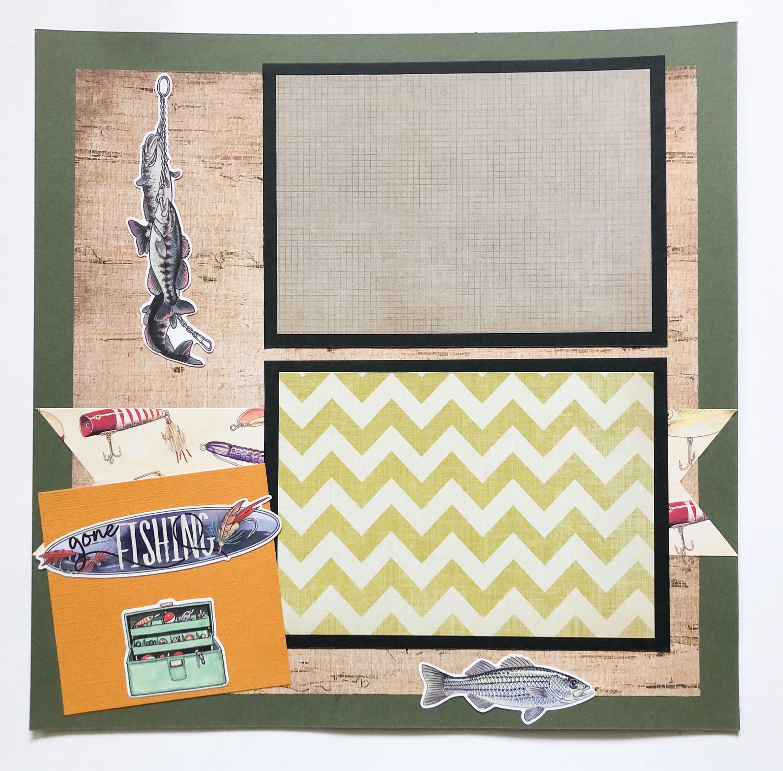 Premade Fishing Scrapbook Pages Fishing Scrapbook Layouts - Etsy