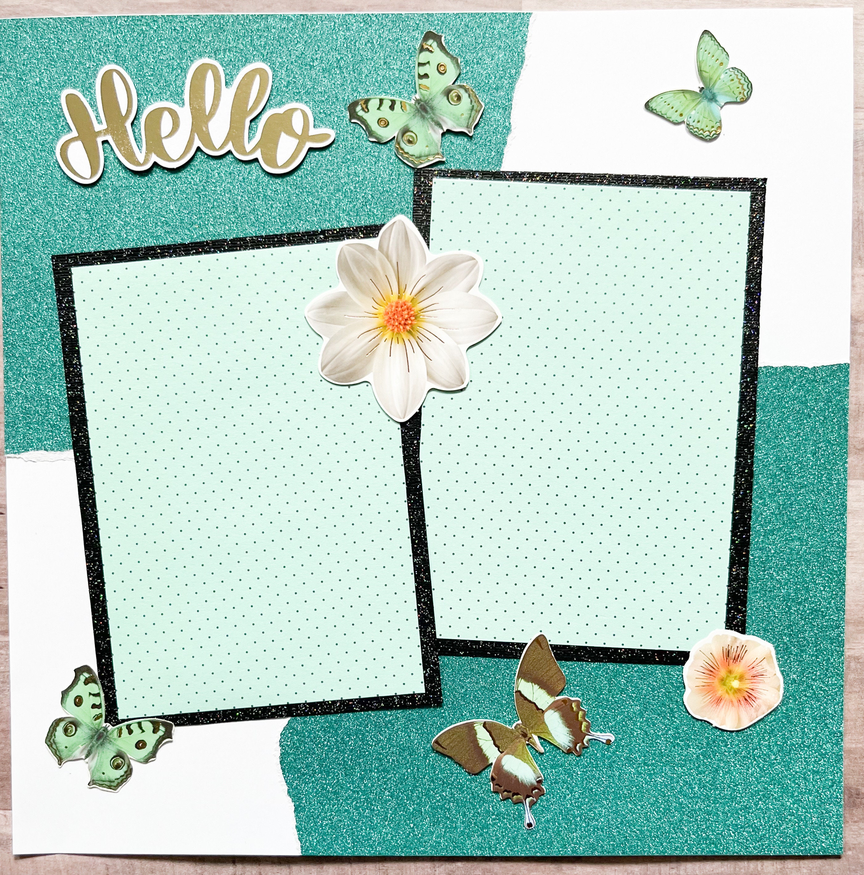 Butterfly Scrapbook Layouts - 12 by 12 Family Scrapbook Pages - Premade ...