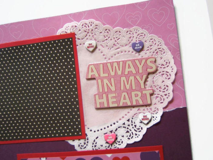 Valentine's Day Scrapbook Pages Valentine's Day Layout Valentine Pages ...