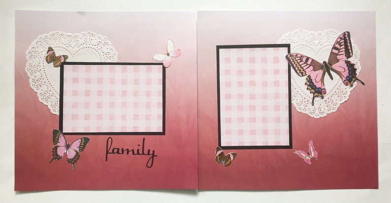 Premade Pink Family Scrapbook Pages Pink Scrapbook Layouts - Etsy