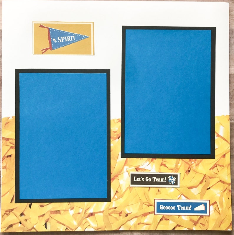 Cheer Scrapbook Layout Premade Cheerleading Layouts 12 by - Etsy