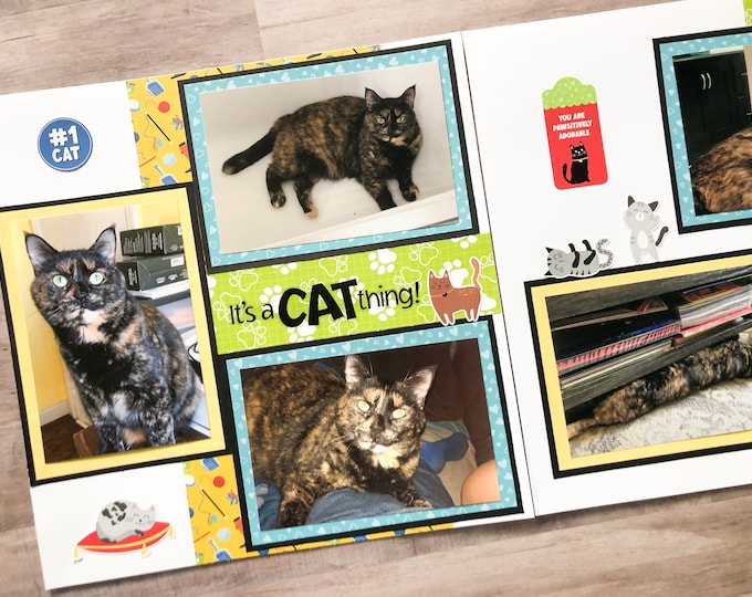 Cat Scrapbook Pages - Premade Cat Scrapbook Pages - Kitten Scrapbook ...